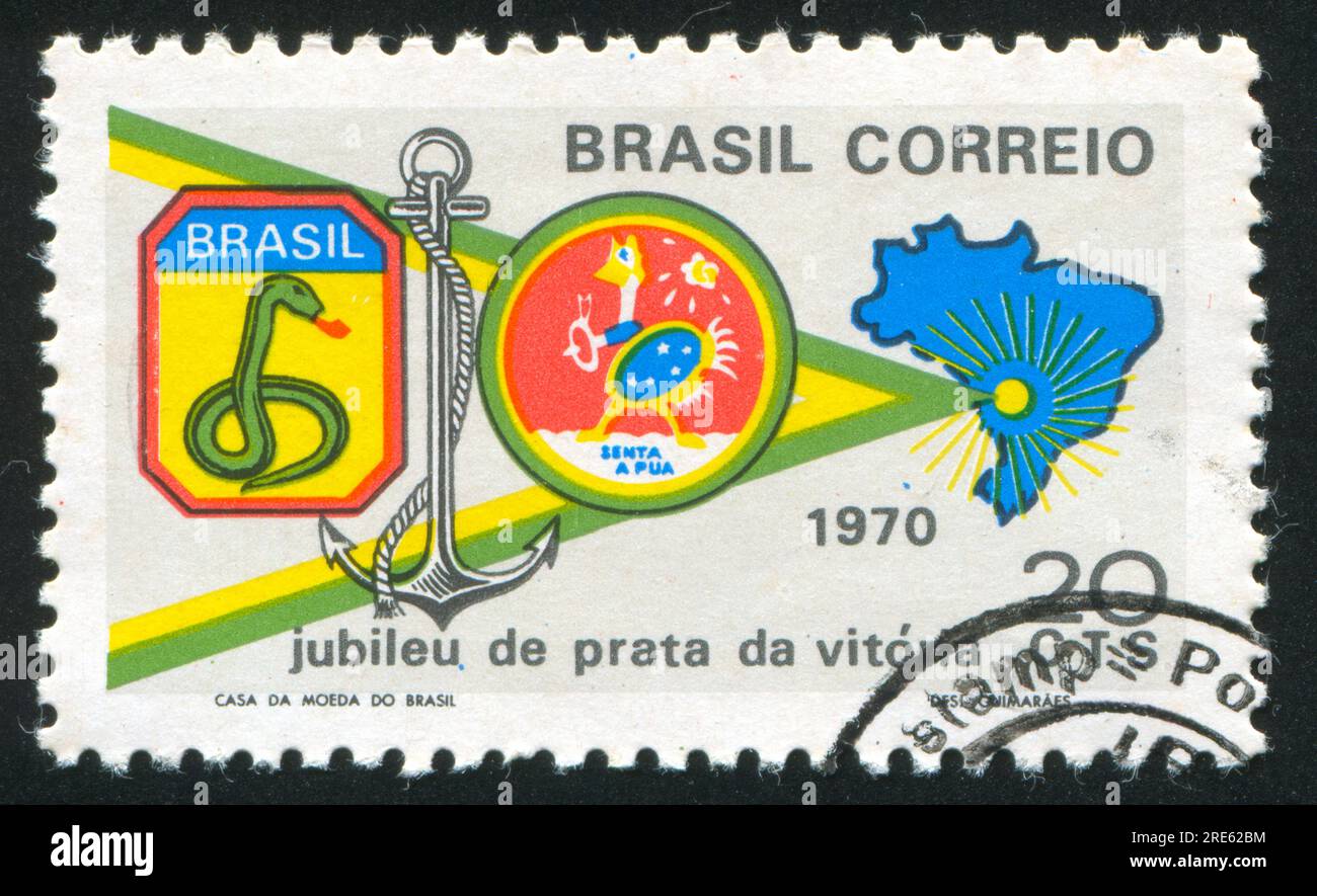 BRAZIL - CIRCA 1970: stamp printed by Brazil, shows Brazilian Military ...
