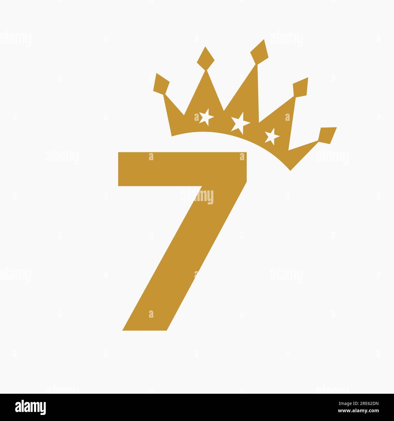 Crown Logo On Letter 7 Luxury Symbol. Crown Logotype Template Stock ...