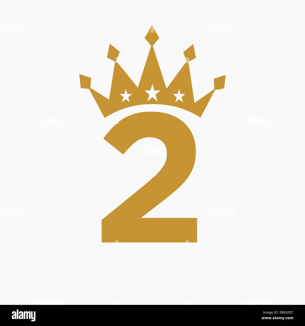 Crown Logo On Letter 2 Luxury Symbol. Crown Logotype Template Stock ...