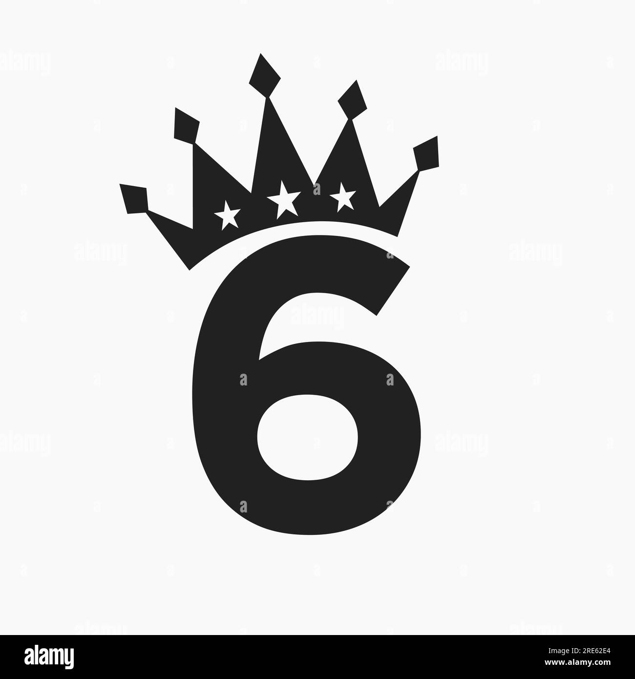 Crown Logo On Letter 6 Luxury Symbol. Crown Logotype Template Stock ...