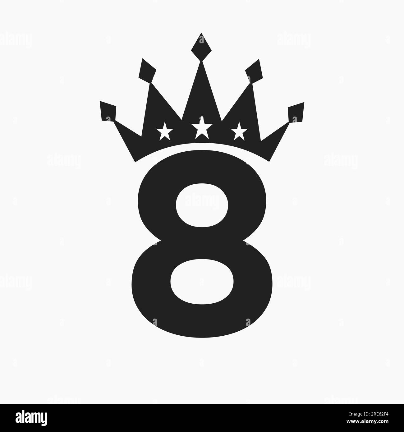 Crown Logo On Letter 8 Luxury Symbol. Crown Logotype Template Stock ...