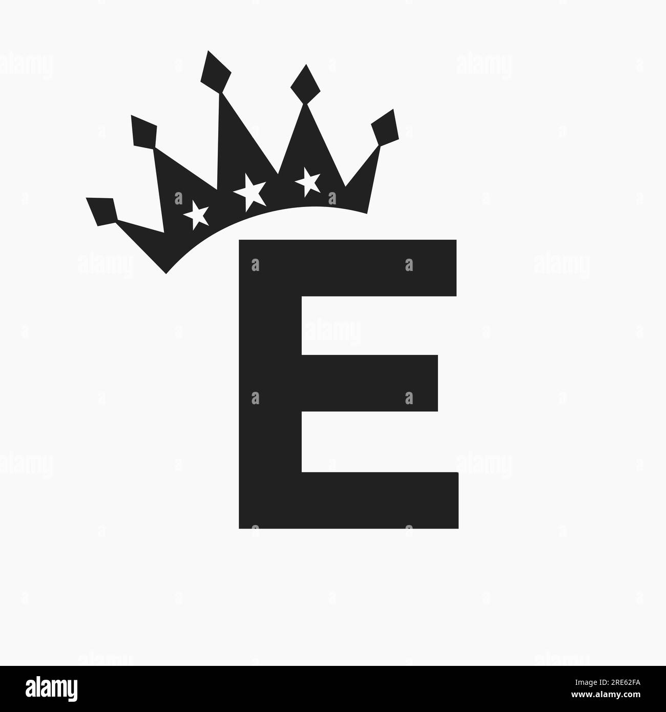 Crown Logo On Letter E Luxury Symbol. Crown Logotype Template Stock ...