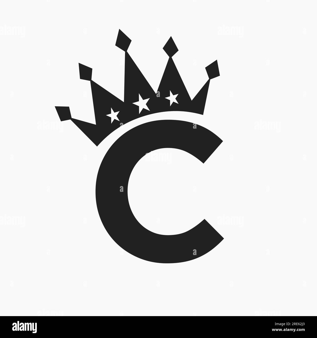 Crown Logo On Letter C Luxury Symbol. Crown Logotype Template Stock ...