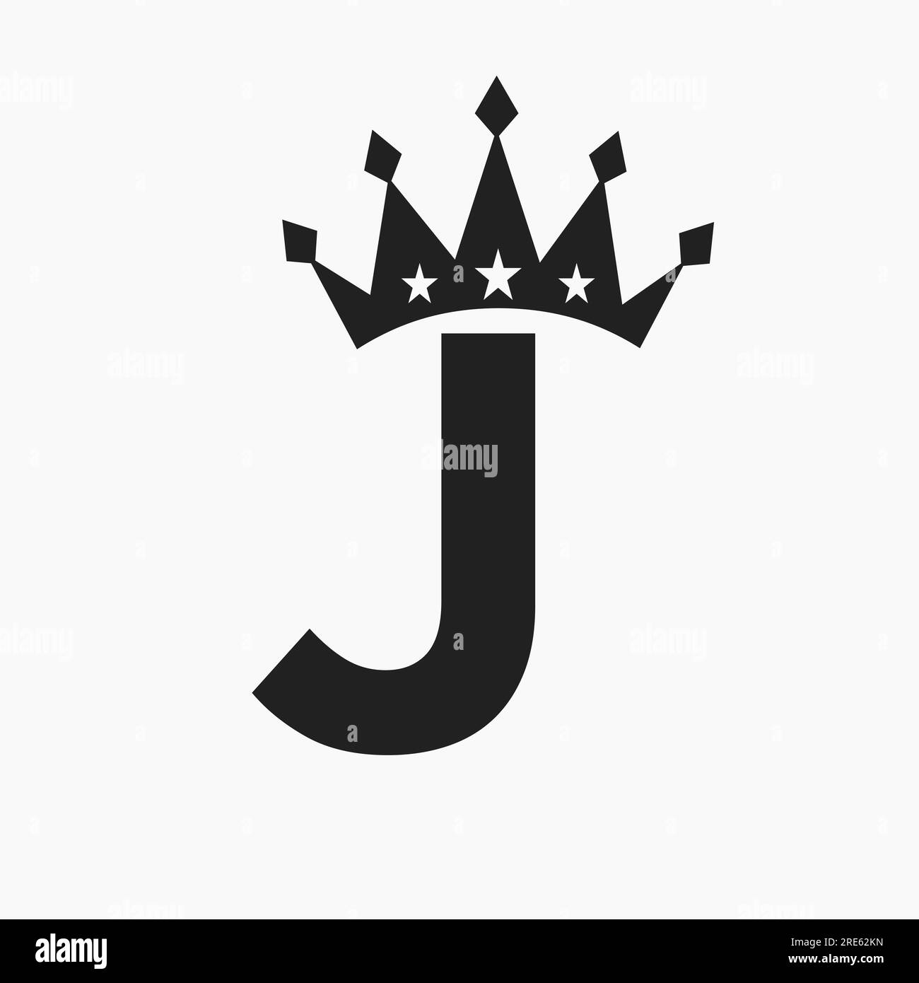 Crown Logo On Letter J Luxury Symbol. Crown Logotype Template Stock ...