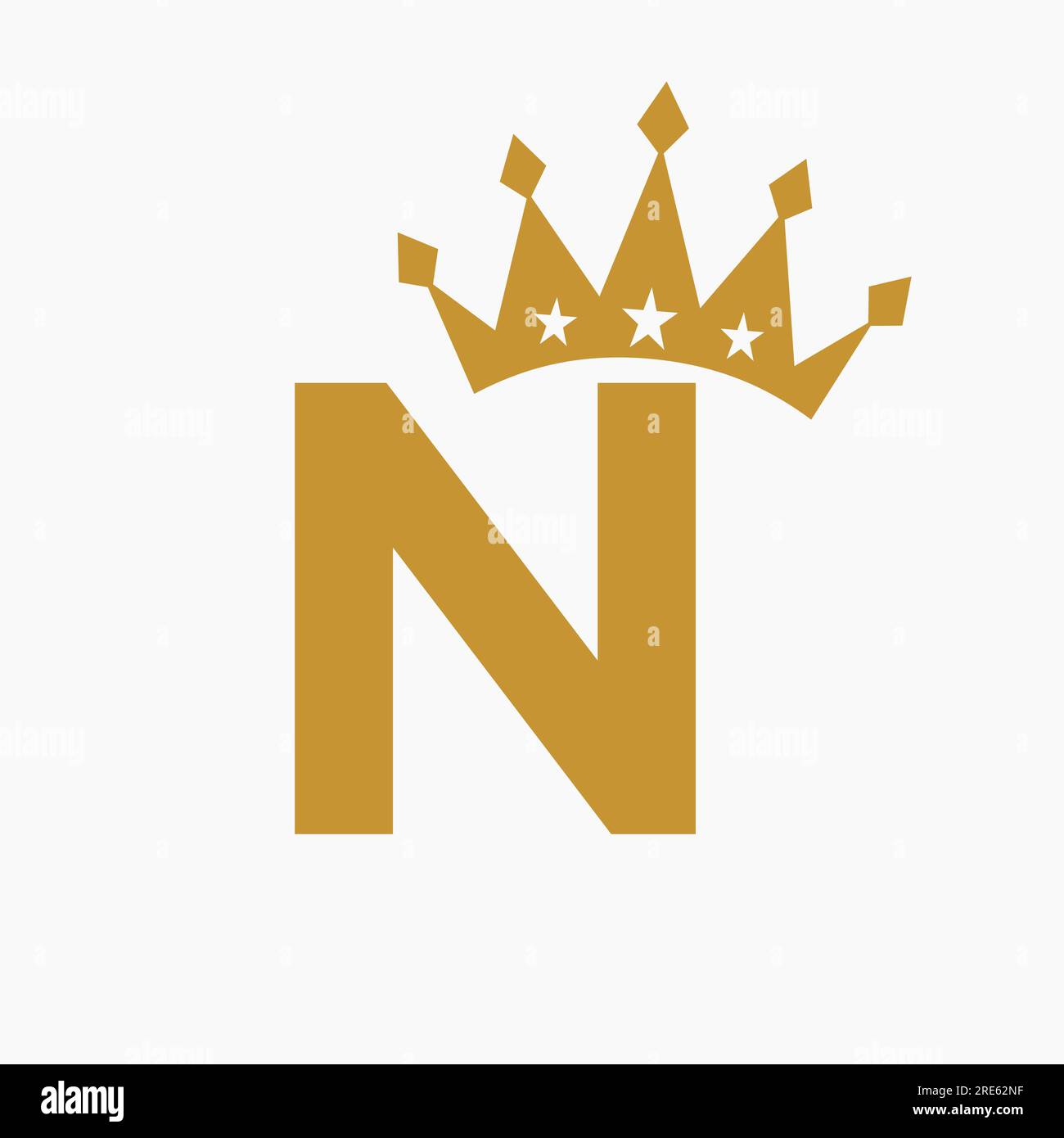 Crown Logo On Letter N Luxury Symbol. Crown Logotype Template Stock ...