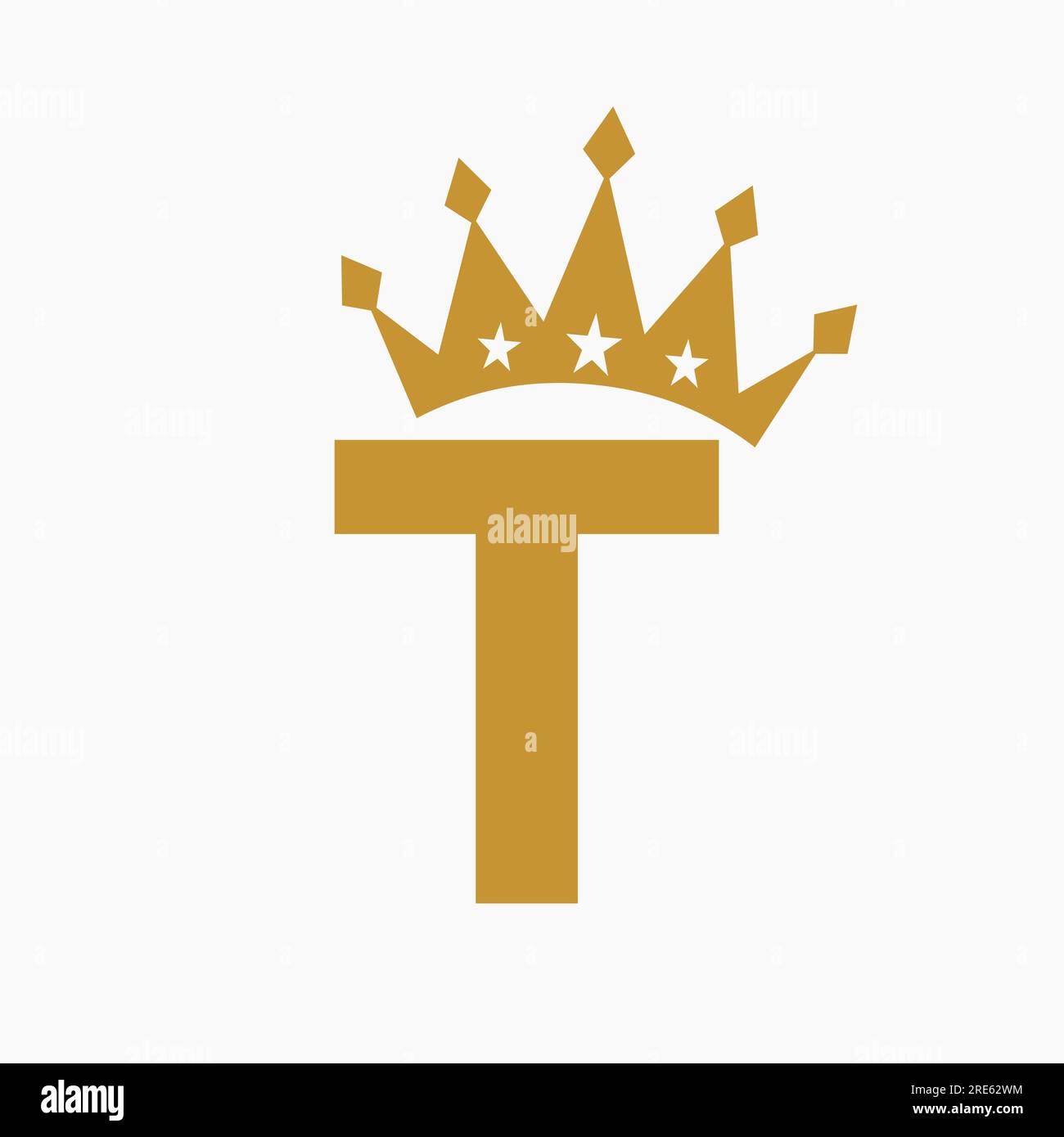 Crown Logo On Letter T Luxury Symbol. Crown Logotype Template Stock ...