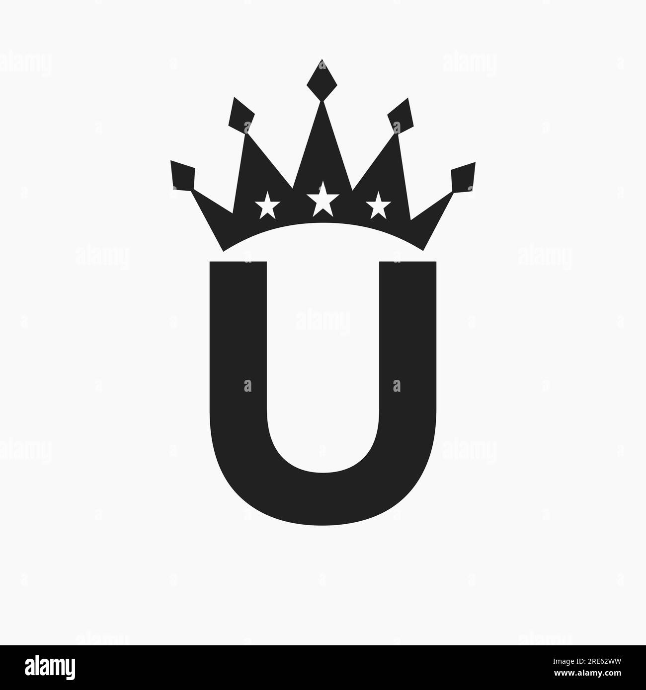 Crown Logo On Letter U Luxury Symbol. Crown Logotype Template Stock ...