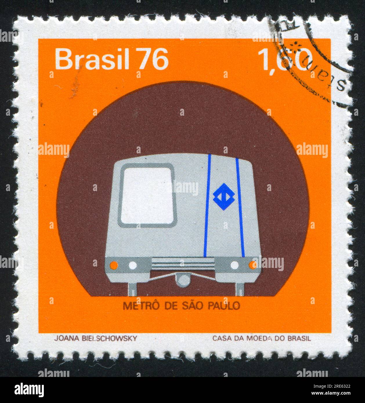 BRAZIL - CIRCA 1976: stamp printed by Brazil, shows Train in Tunnel ...