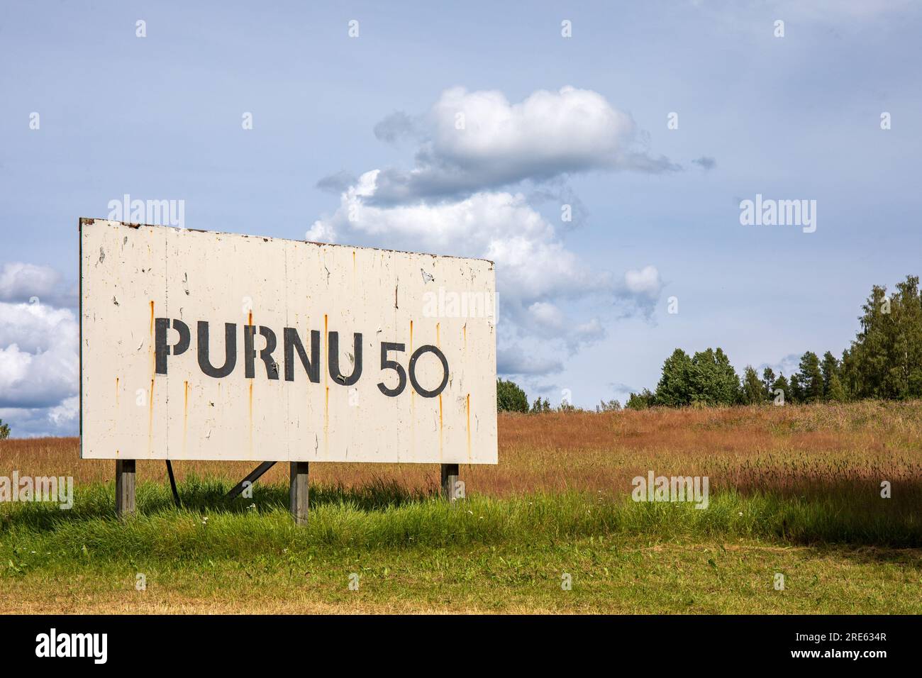 Purnu 50 billboard by Art Center Purnu or Taidekeskus Purnu parking lot ...