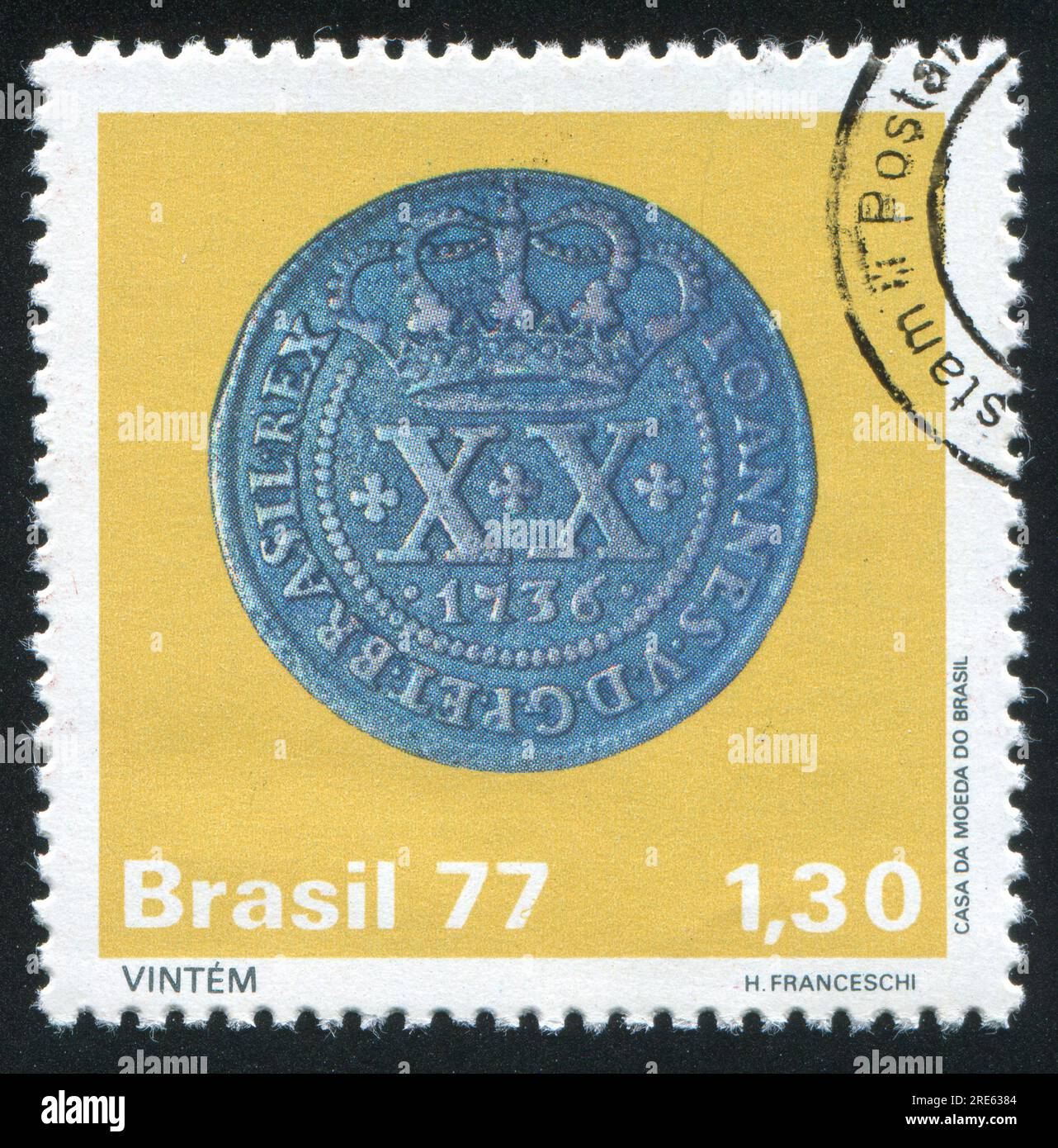 BRAZIL - CIRCA 1977: stamp printed by Brazil, shows Brazilian Colonial ...