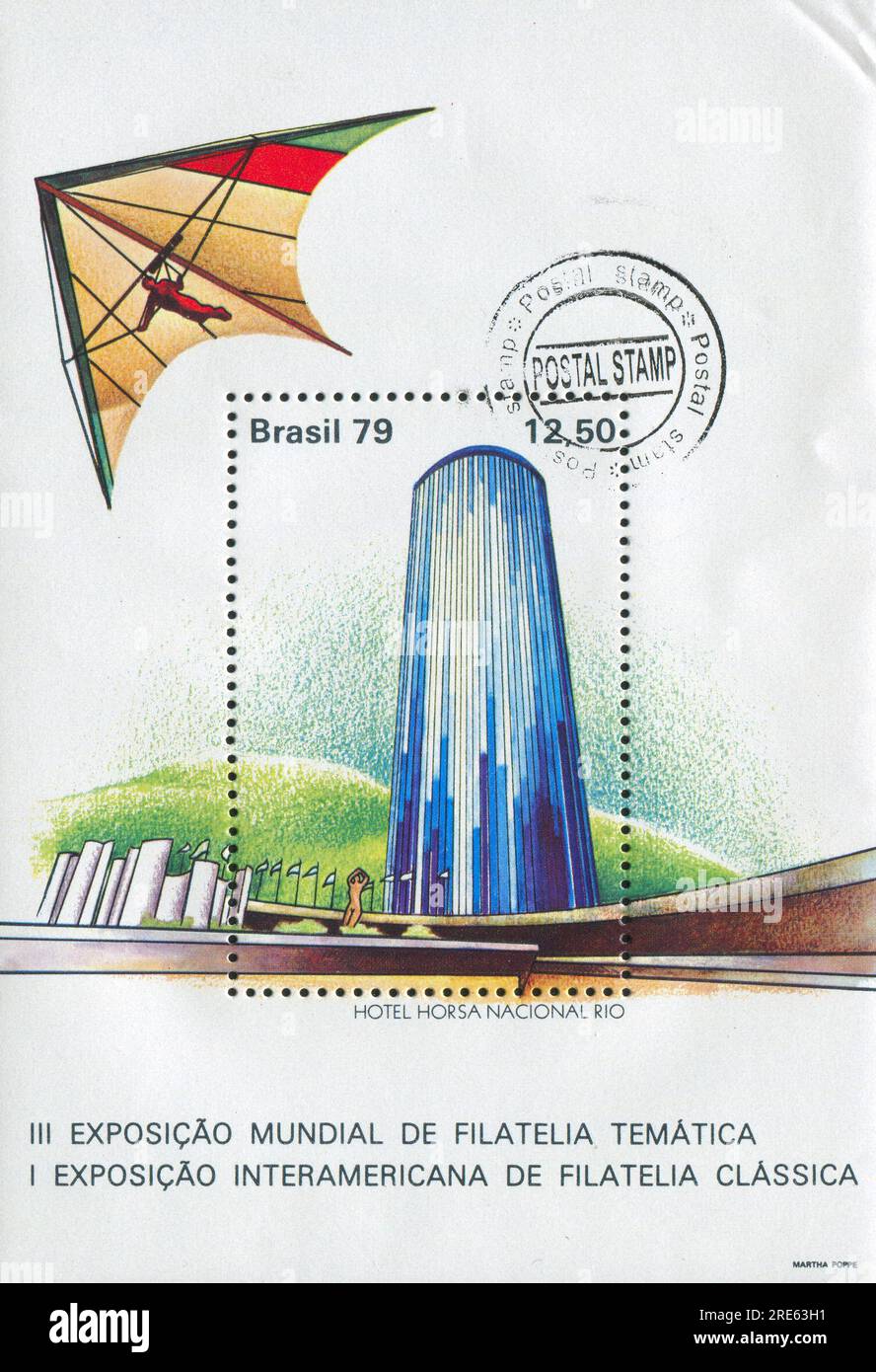 BRAZIL - CIRCA 1979: stamp printed by Brazil, shows Hotel Nacional, Rio ...