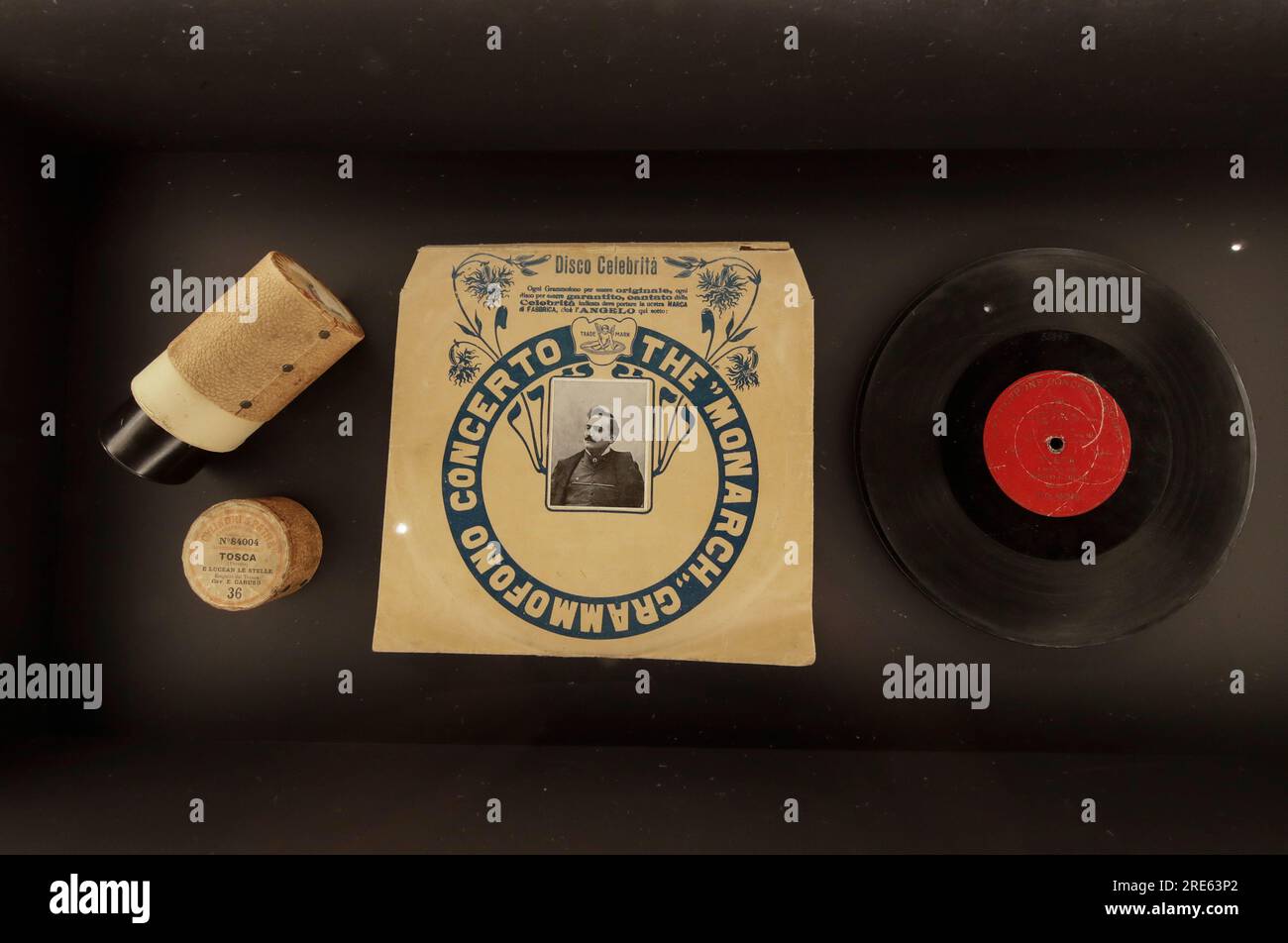 Naples, Italy. 19th July, 2023. records and music rolls are displayed ...