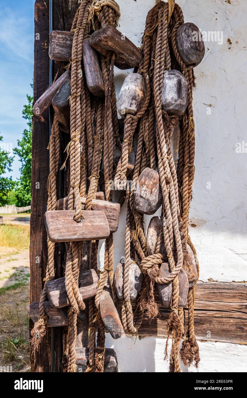Fisherman's ropes in Kluki, Prussian fishing village on the Baltic ...