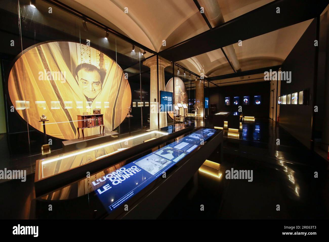 Naples, Italy. 19th July, 2023. An hall in the interactive museum ...