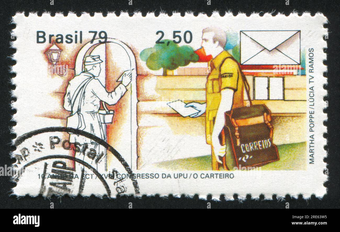BRAZIL - CIRCA 1979: stamp printed by Brazil, shows Mailmen’s uniforms ...