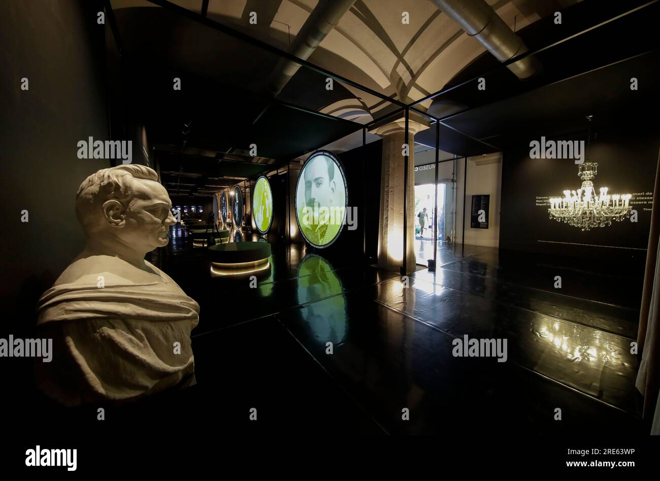Naples, Italy. 19th July, 2023. An hall in the interactive museum ...