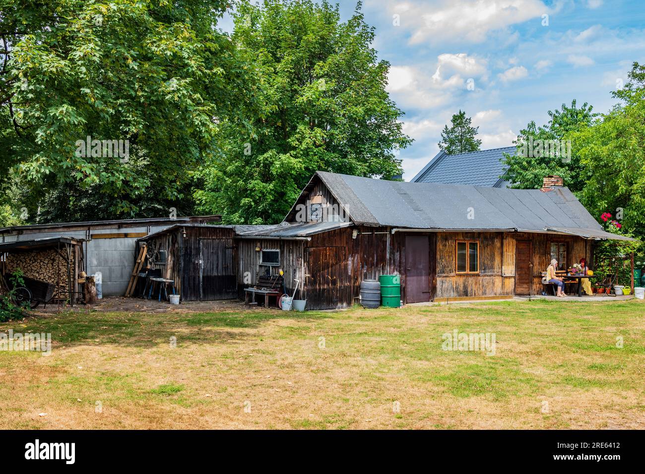 Traditional farmstead in a Polish village, rural area community, Polish ...