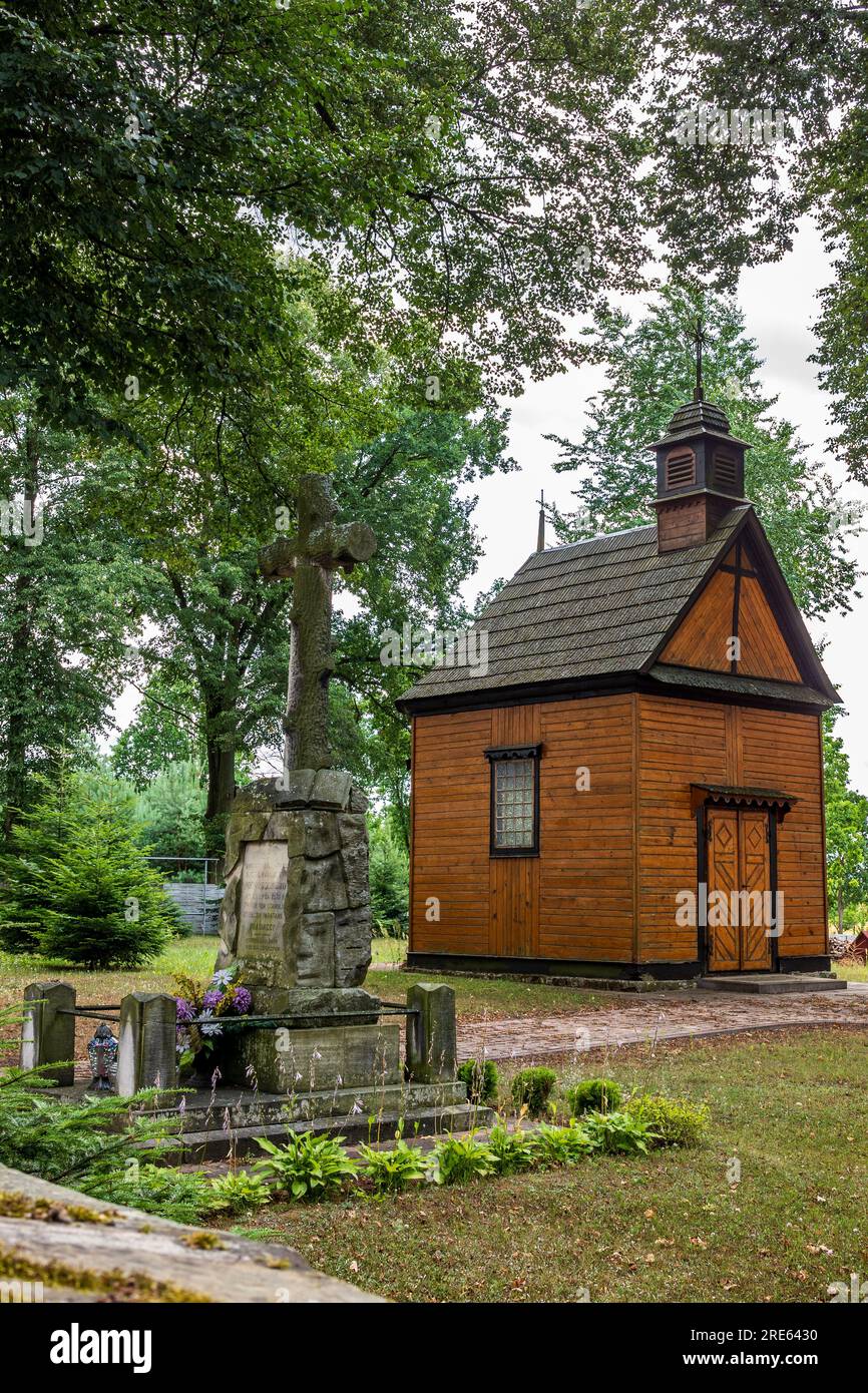 Mortuary in a Polish village, rural area community, Polish countryside ...