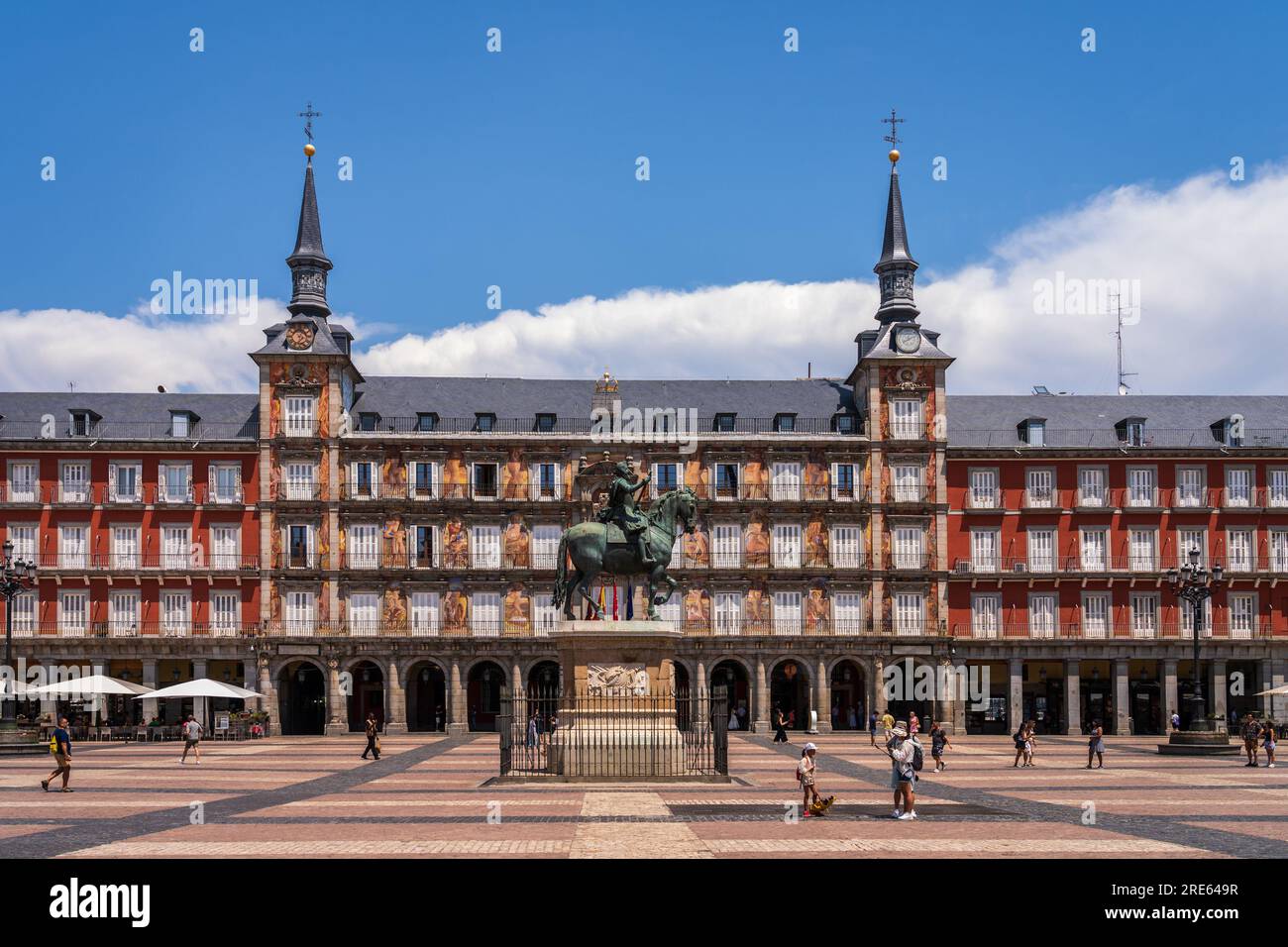 Plaza Mayor, main square on the historic centre of Madrid. Spain Stock ...