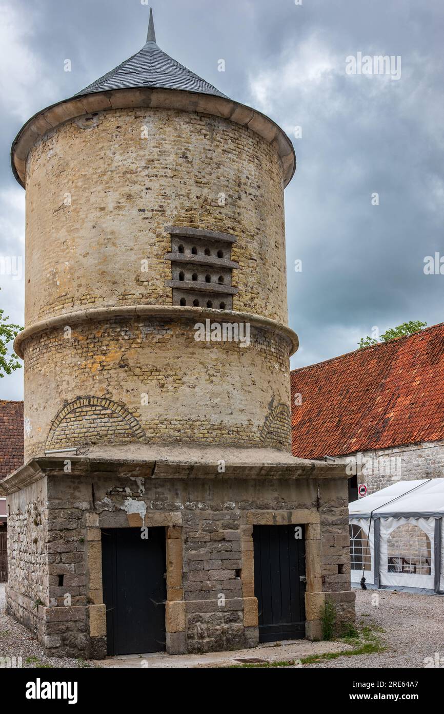 Pigeon loft outside a traditional French Auberge, Guines, France Stock ...