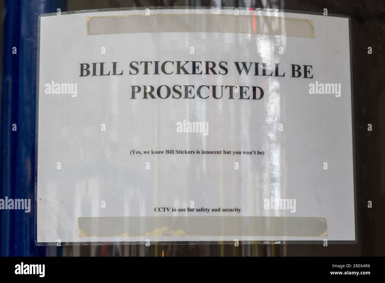Bill Stickers will be prosecuted sign - Oxford Stock Photo - Alamy