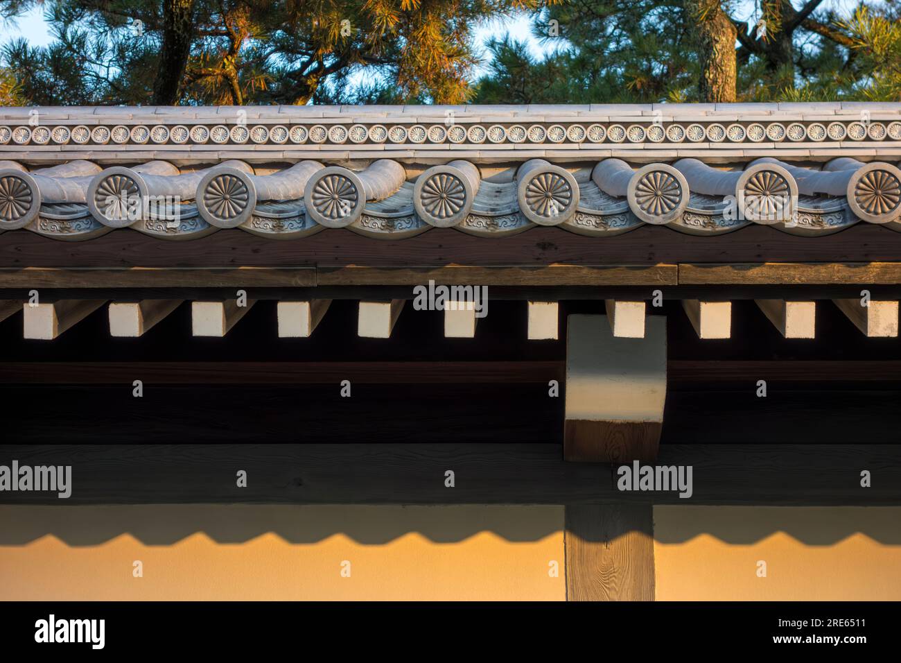 Details of a decorated wall at Kyoto Imperial Palace in Japan Stock ...