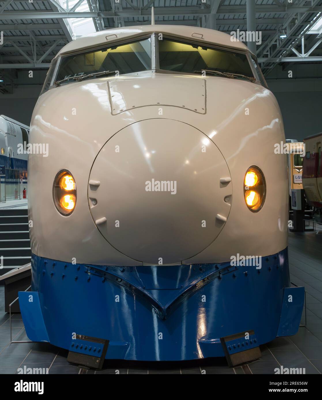 A 0 Series Shinkansen train at SCMaglev and Railway Park, a museum in ...