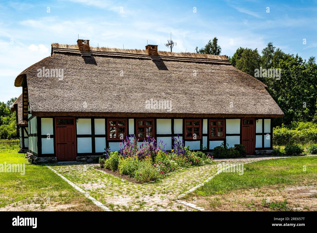 Old wooden house in Kluki, Prussian fishing village on the Baltic coast ...