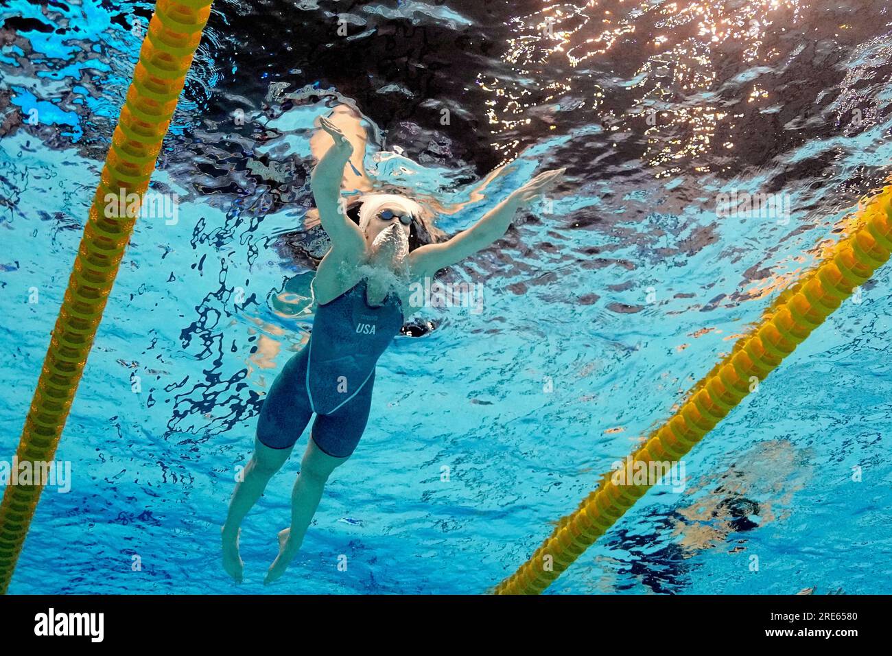 Alex Walsh, of the United States, competes in the women's 200m ...