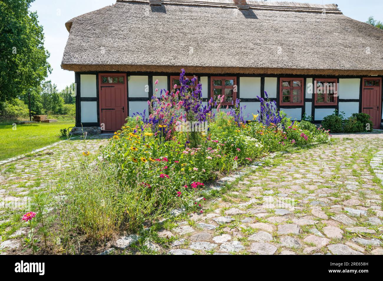Old wooden house in Kluki, Prussian fishing village on the Baltic coast ...
