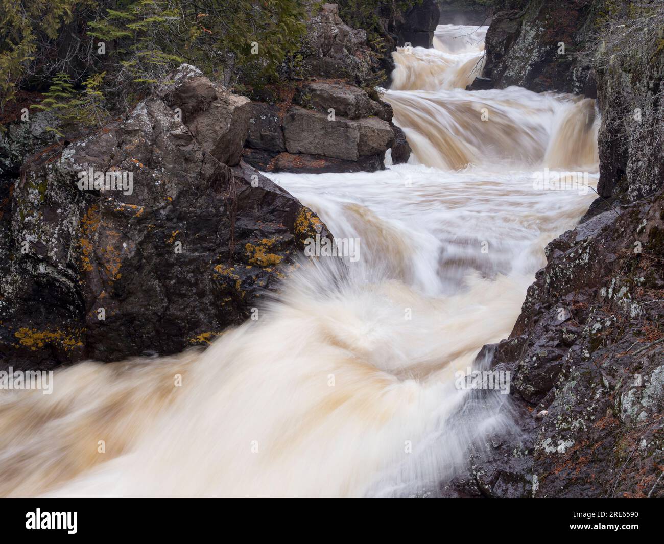 A waterfall in Cascade River State Park in northern Minnesota Stock ...