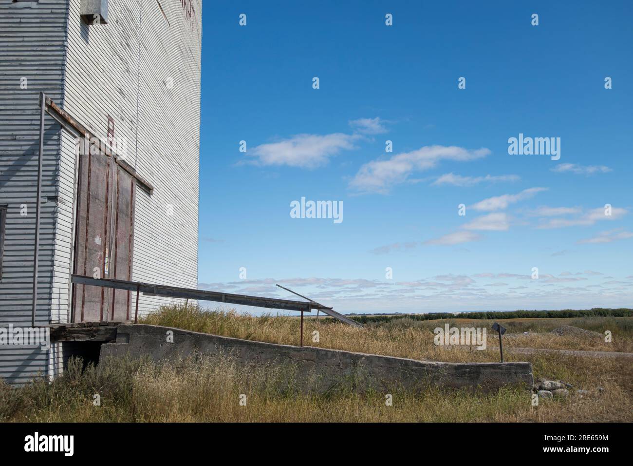A ramp to a prairie grain elevator at Stalwart, Saskatchewan, Canada ...