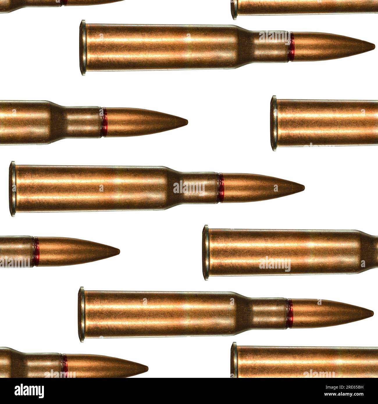 Seamless repeating pattern of rifle ammunition isolated on white ...