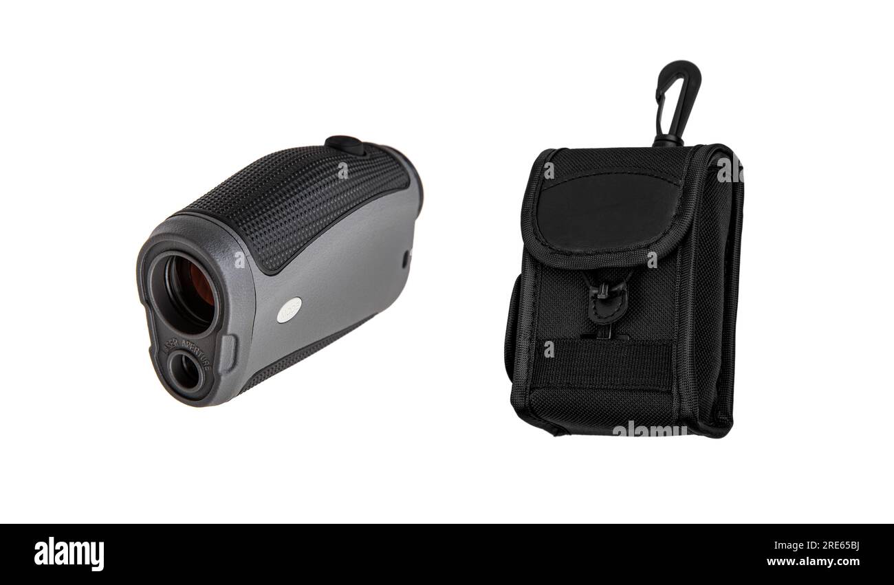 A small modern optical rangefinder. An electronic device for measuring ...