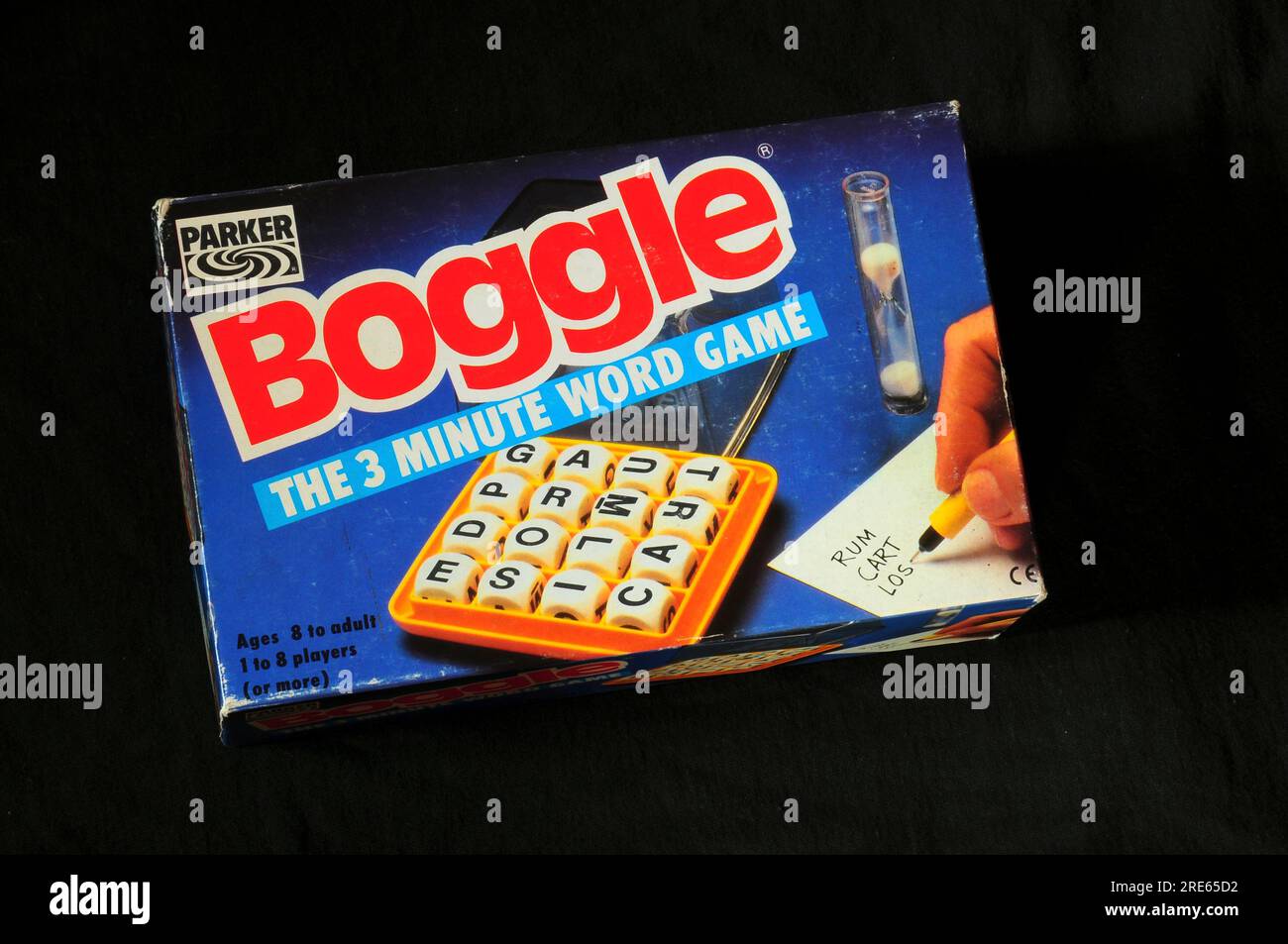 Boggle box five minute word search game Stock Photo - Alamy