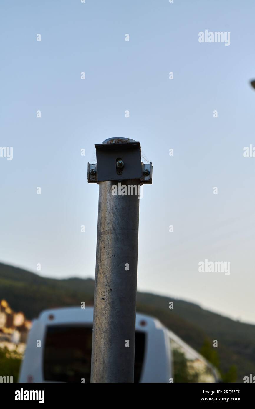 iron pole in the street with sky Stock Photo - Alamy