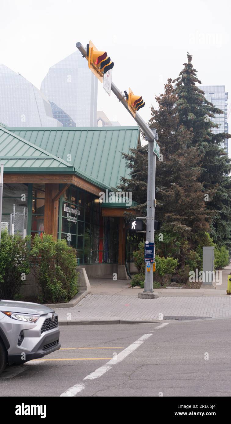 Wildfire smoke in Calgary Stock Photo - Alamy