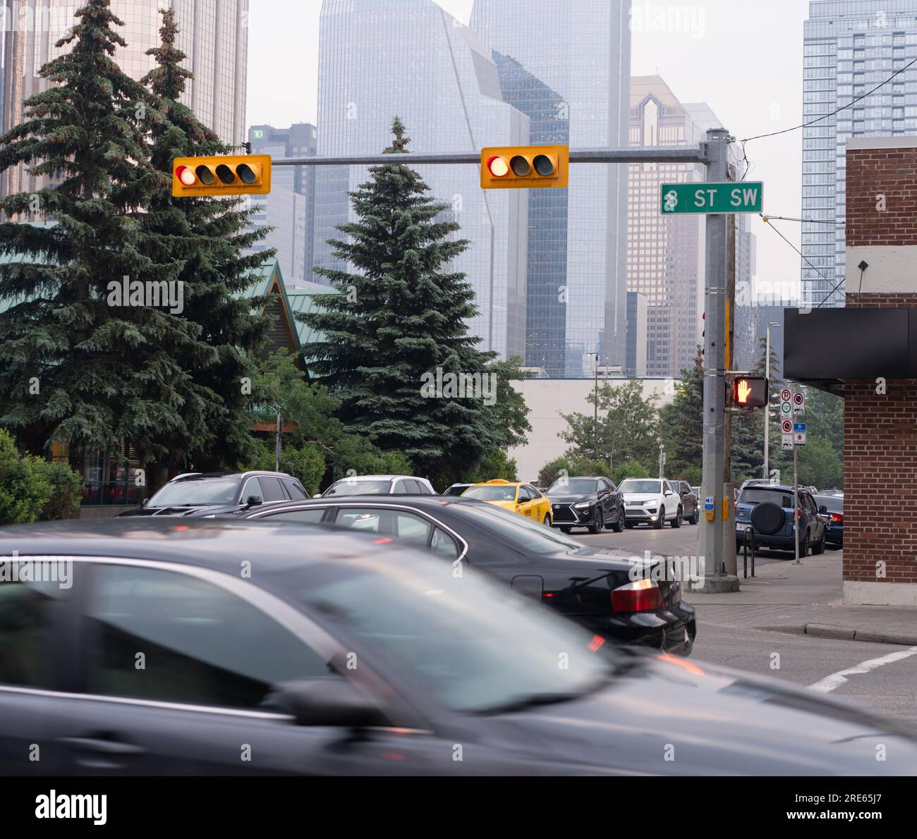Wildfire smoke in Calgary Stock Photo - Alamy