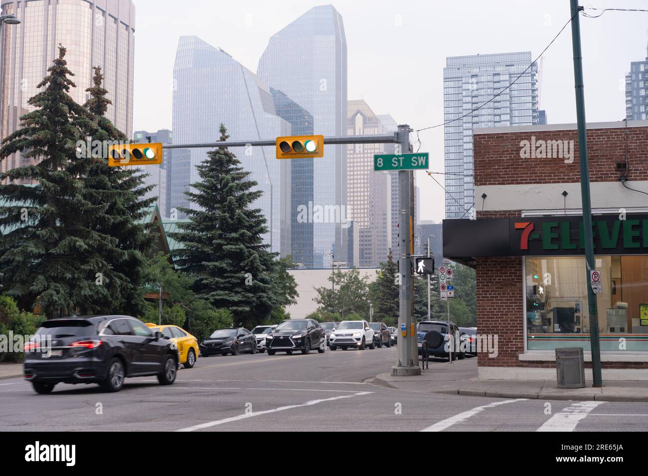 Wildfire smoke in Calgary Stock Photo - Alamy