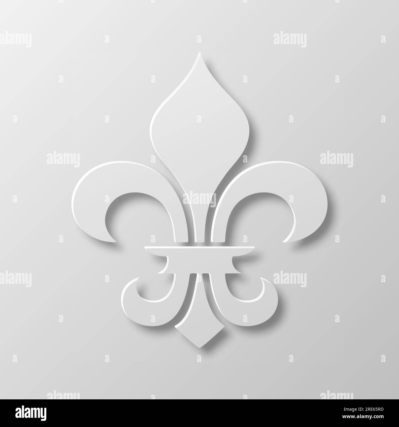 Vector Realistic Paper 3d Fleur De Lis Closeup on White Background ...