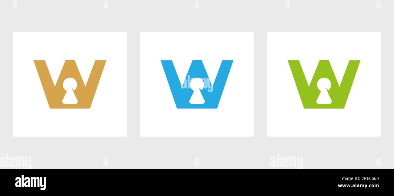 Letter W Key Hold Logo Design. Locked Icon, Security, Protection, Safe ...