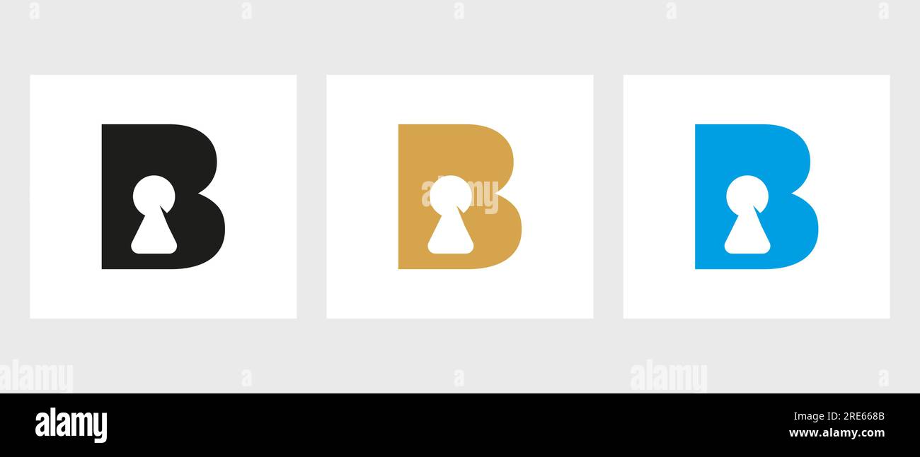 Letter B Key Hold Logo Design. Locked Icon, Security, Protection, Safe ...