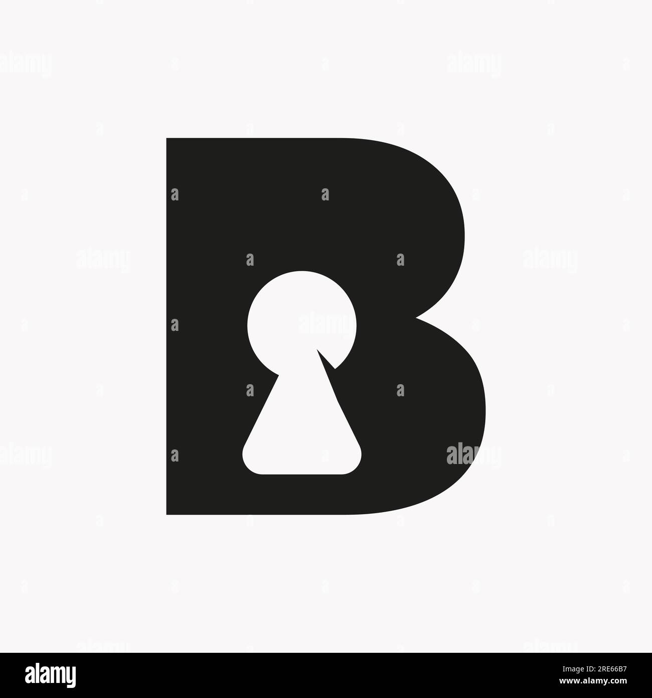 Letter B Key Hold Logo Design. Locked Icon, Security, Protection, Safe ...