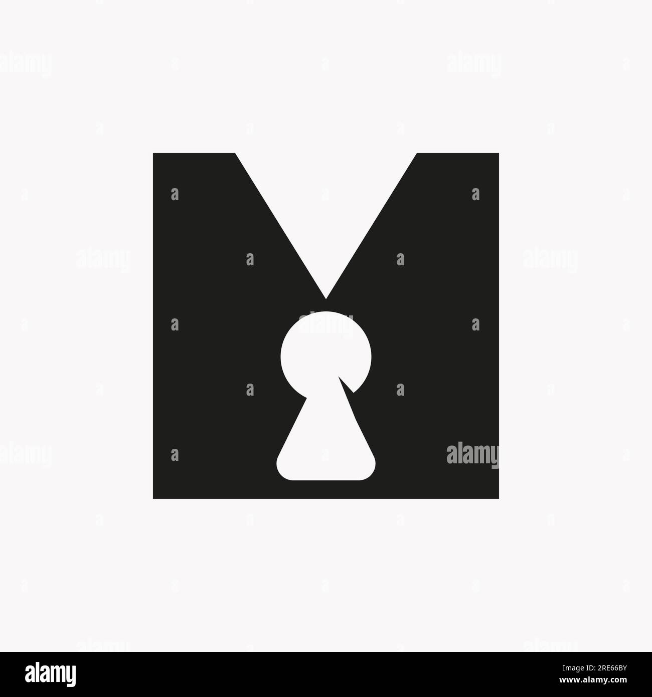 Letter M Key Hold Logo Design. Locked Icon, Security, Protection, Safe ...