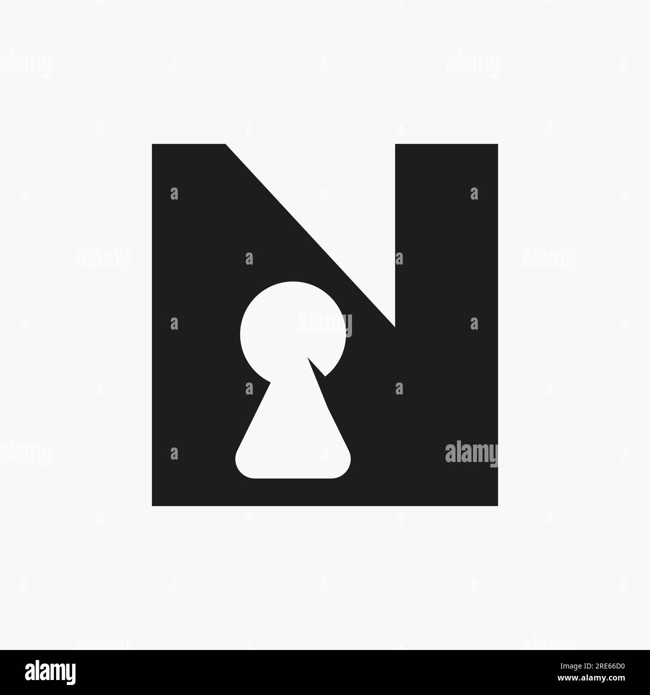 Letter N Key Hold Logo Design. Locked Icon, Security, Protection, Safe ...