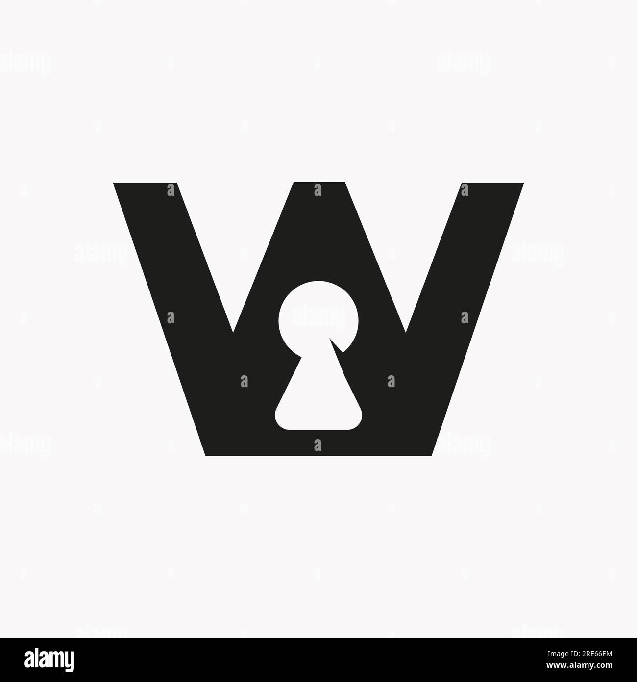 Letter W Key Hold Logo Design. Locked Icon, Security, Protection, Safe ...
