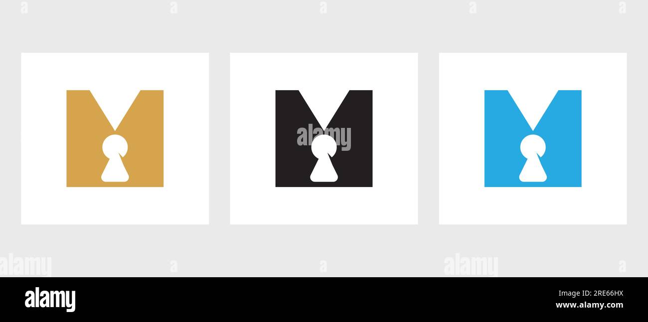 Letter M Key Hold Logo Design. Locked Icon, Security, Protection, Safe ...