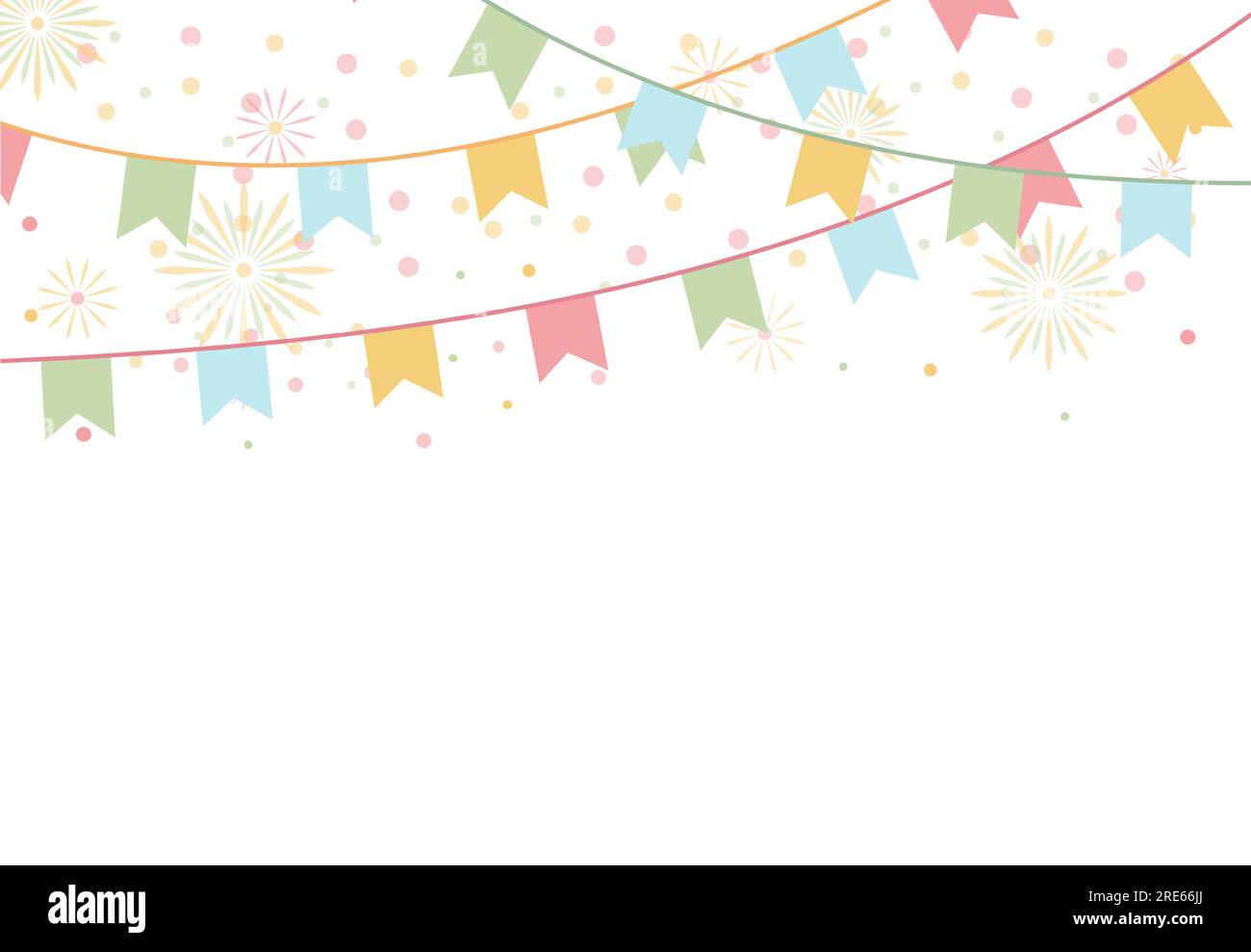 Festive garland with flags and confetti. Festive background for ...