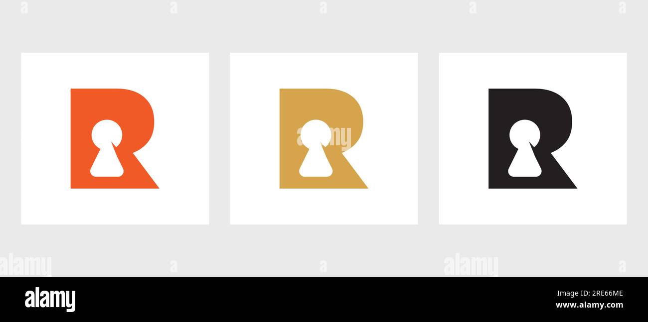 Letter R Key Hold Logo Design. Locked Icon, Security, Protection, Safe ...
