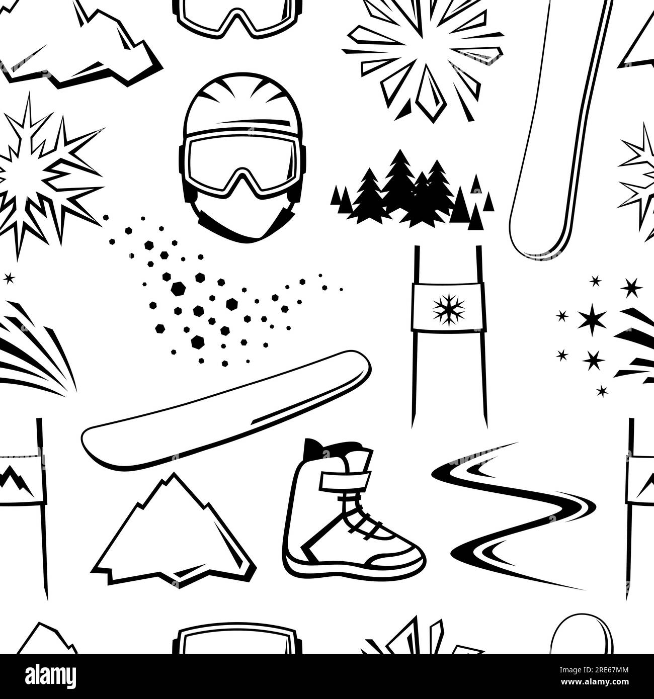 Snowboard pattern Black and White Stock Photos & Images - Alamy